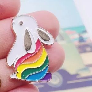 Accessories | Rainbow Bunny Enamel Pin Lgbtq Gay Pride Rabbit Gold ...